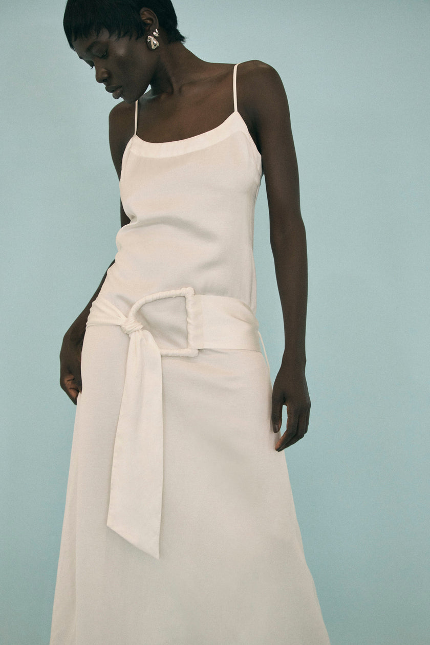 SATIN BIAS TIE SIDE SKIRT | OLIVE | THIRD FORM | Matching Sets & Co ...