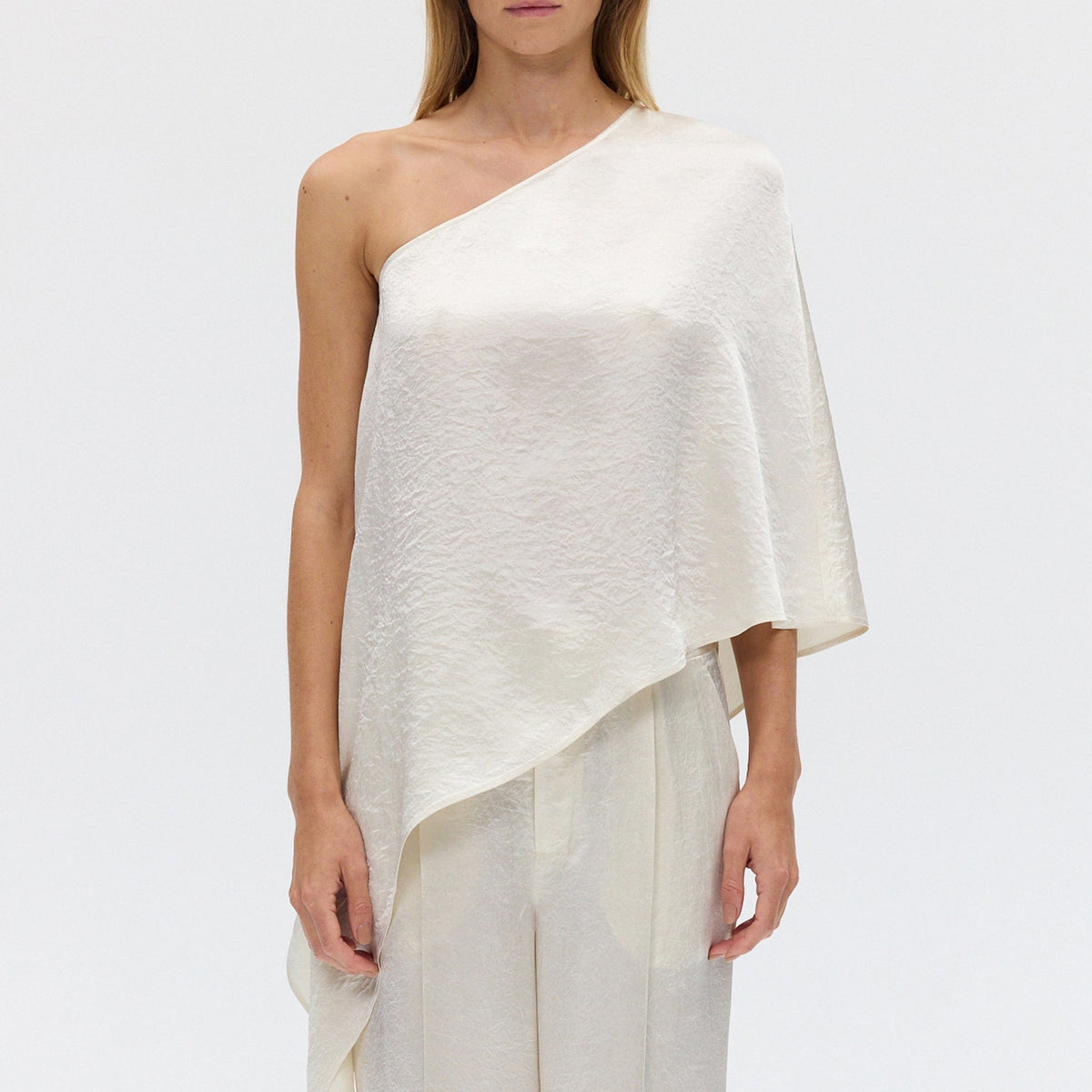 CRUSH ONE SHOULDER CAPE | CREAM | THIRD FORM | Women's Australian Fashion