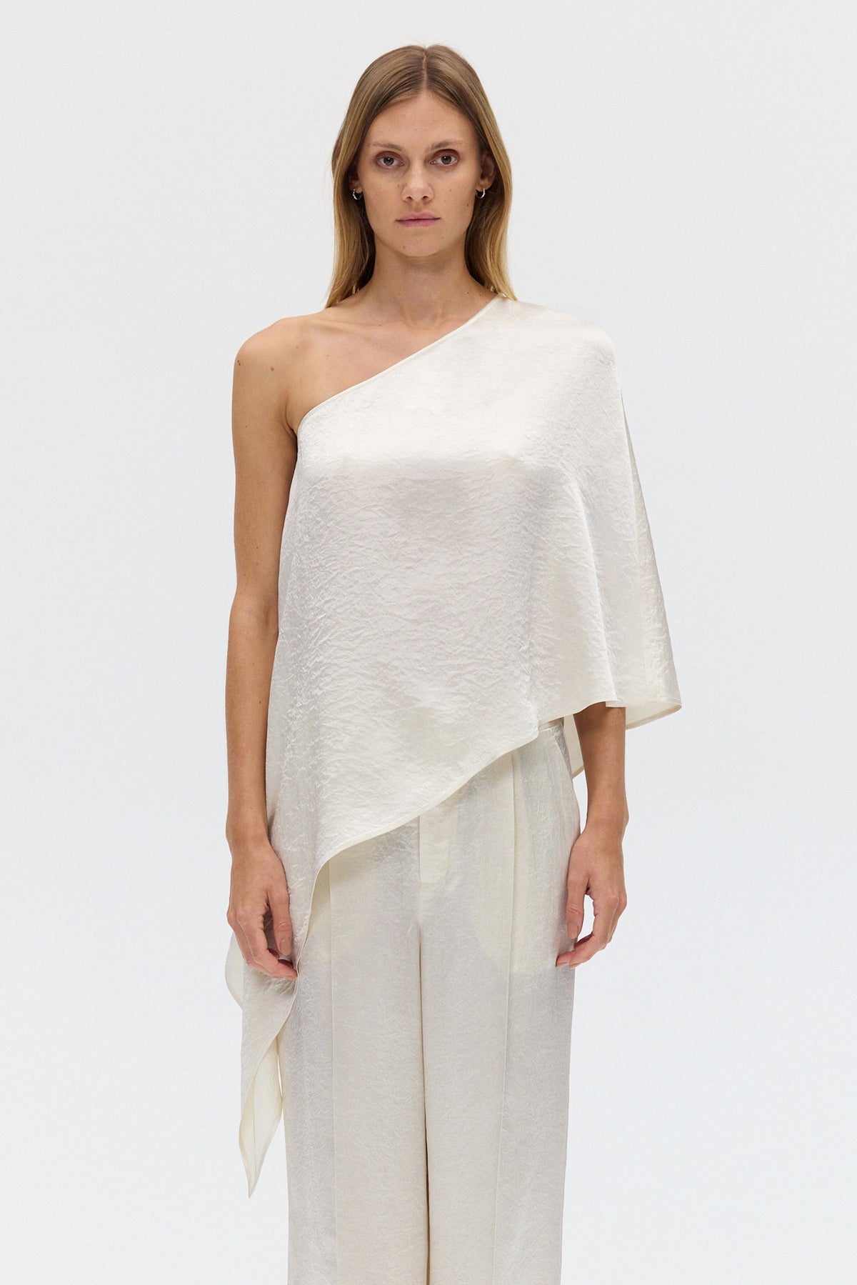 CRUSH ONE SHOULDER CAPE | CREAM | THIRD FORM | Women's Australian Fashion