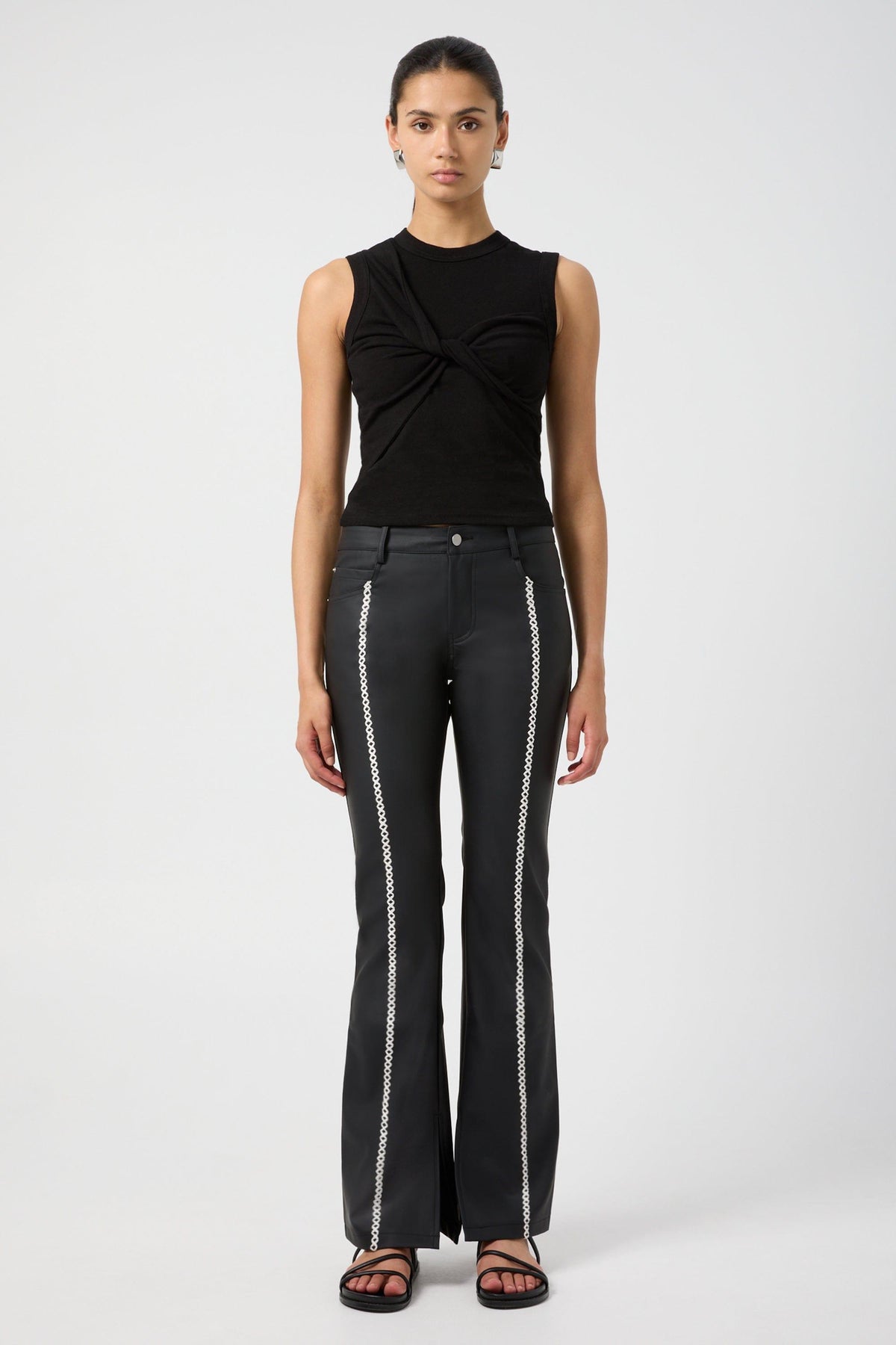 Minimalist Cotton Linen Jersey Tank – Redeem Top in BLACK | THIRD FORM ...