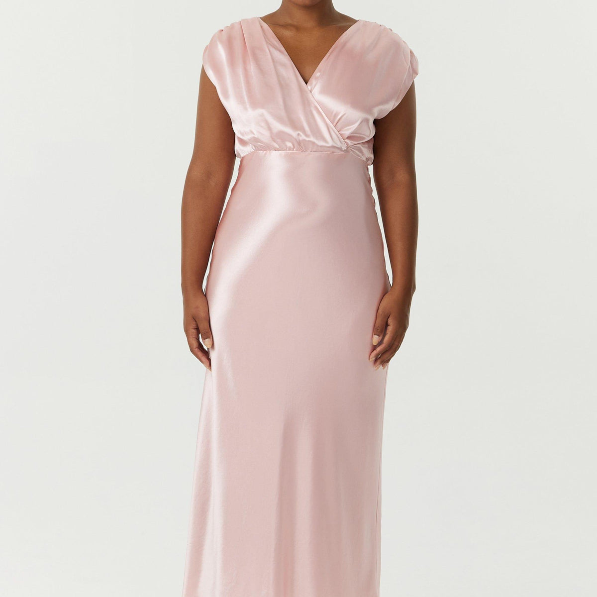 SATIN CROSS OVER GATHER DRESS | FAIRY FLOSS — THIRD FORM