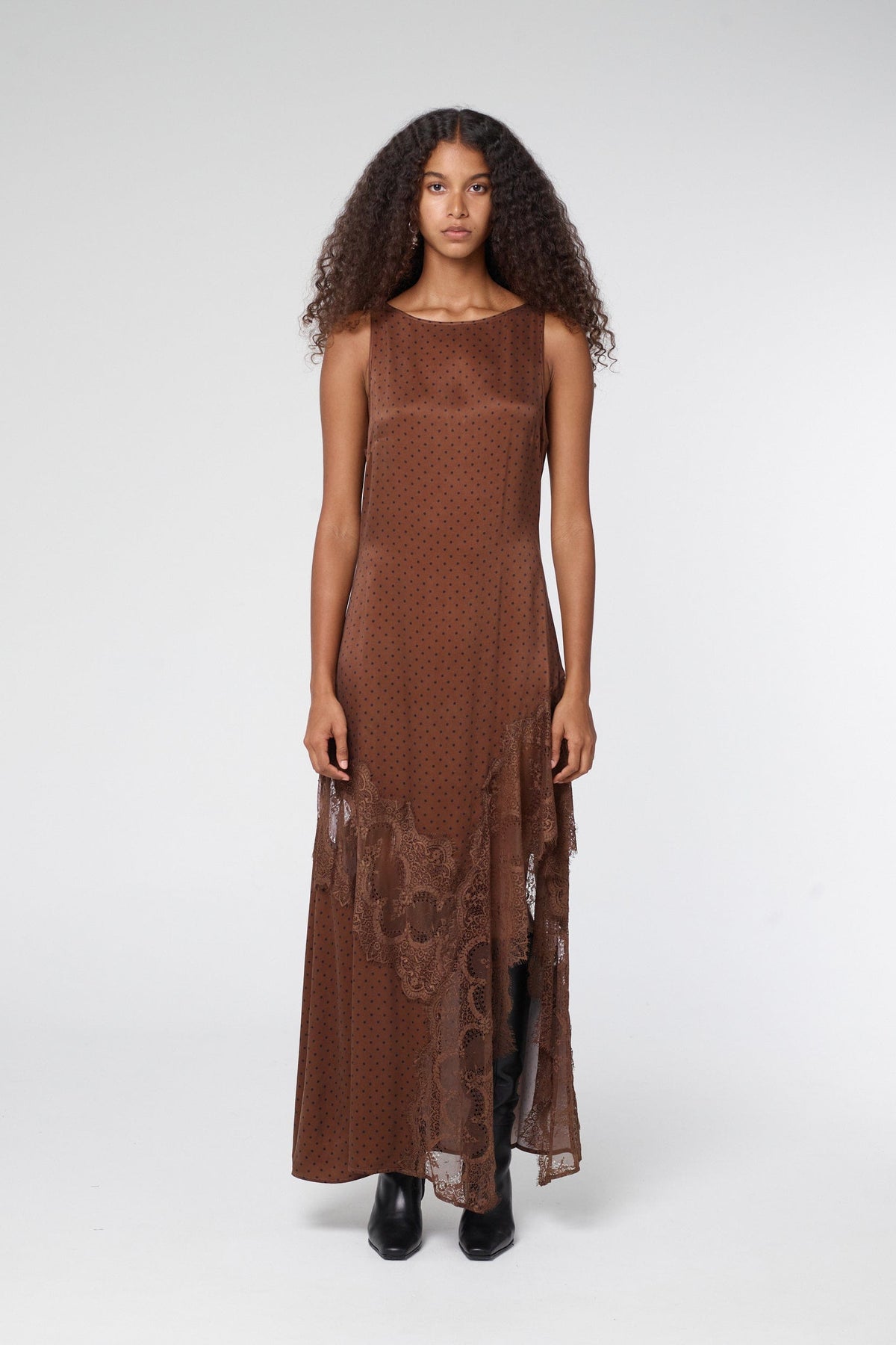 VISIONS LACE FRILL DRESS | CHOCOLATE POLKA DOT | THIRD FORM | Women's ...